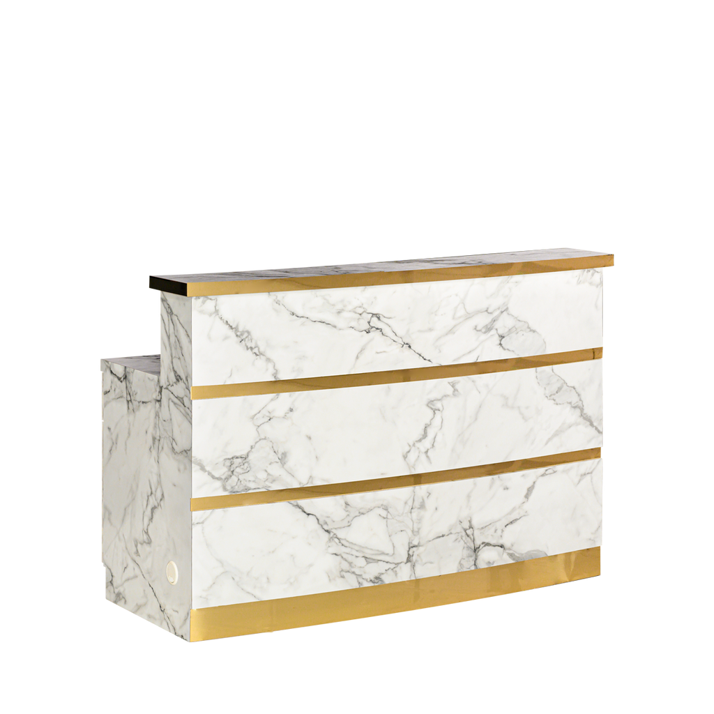 Whale Spa Gold Marble Reception Desk Salon and Spa Furniture